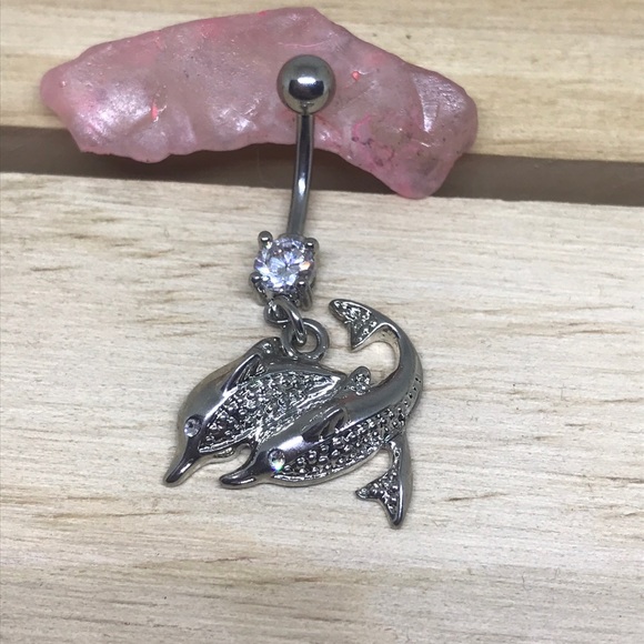 Jewelry | Dolphin Dangle Belly Button Ring 14 Gauge Navel Ring New Surgical Steel | Poshmark